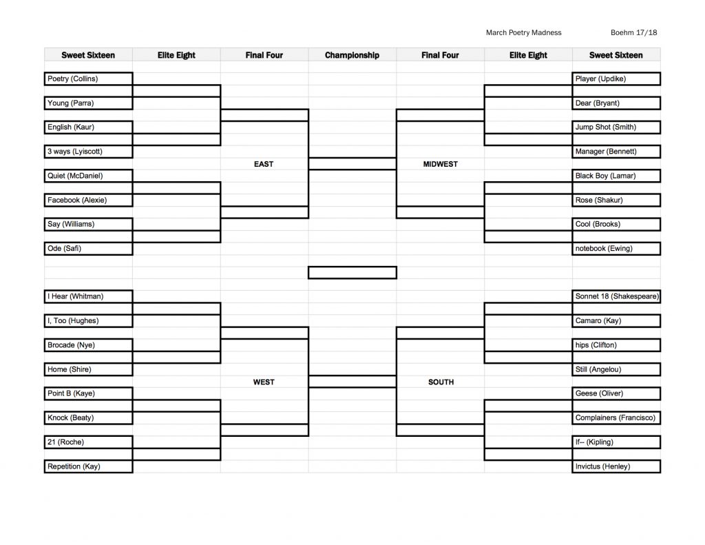 Lines on the Court, Lines in the Poem: Poetry Analysis and March ...