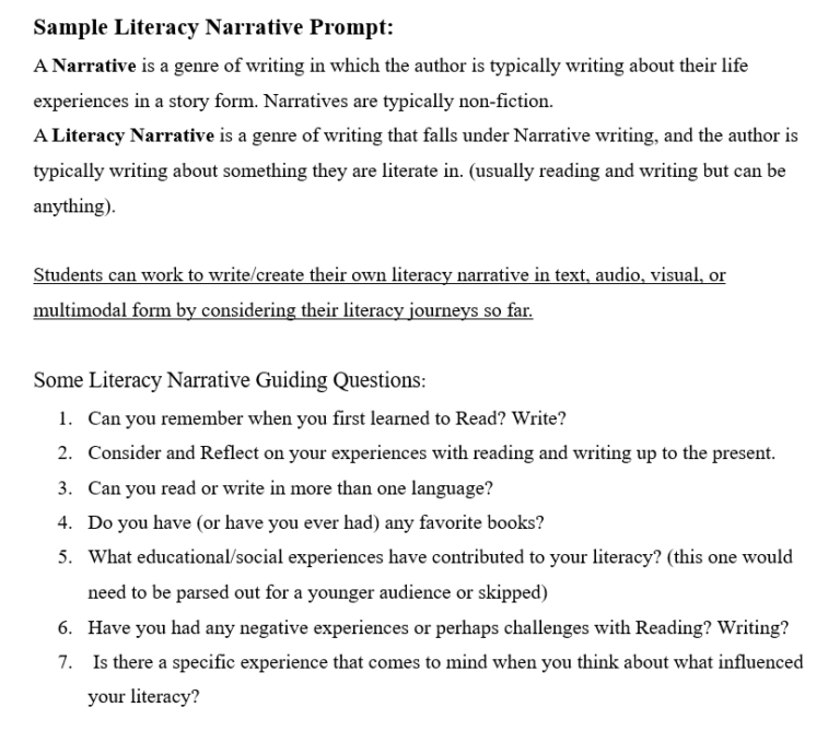 Inviting Literacy Narratives for National Day on Writing - National ...